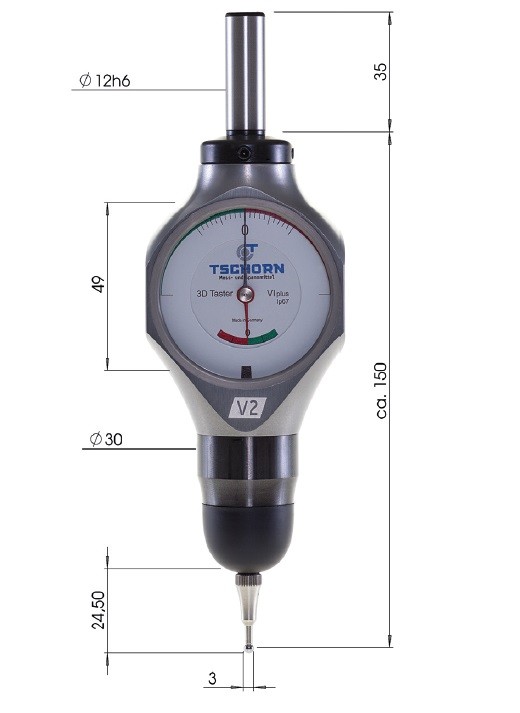 3D TESTER VIplus V2, PRŮMĚR SONDY 3MM, IP67, JEDNODUCHÉ ČTENÍ NA ...